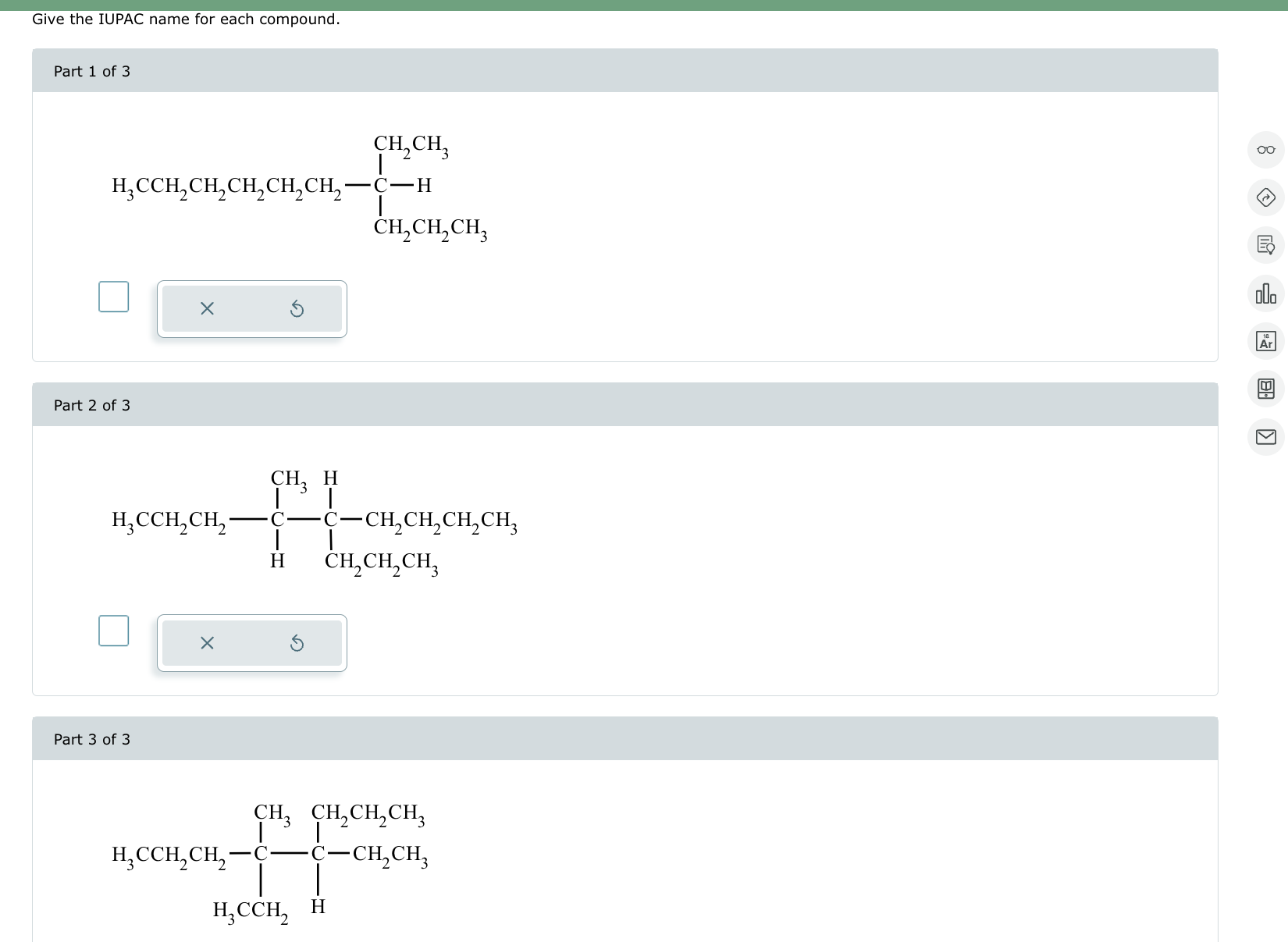 Solved Give the IUPAC name for each compound.Part 1 ﻿of | Chegg.com