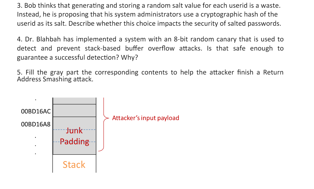 Solved 3. Bob thinks that generating and storing a random | Chegg.com