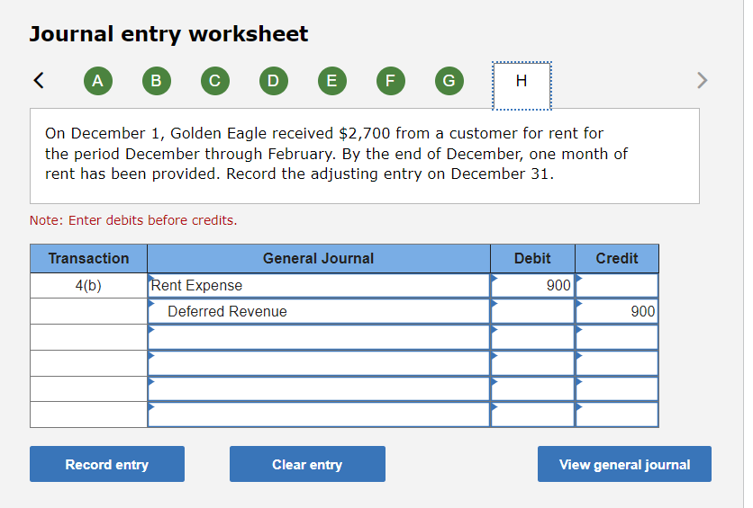 Journal entry worksheet On December 1, Golden Eagle | Chegg.com