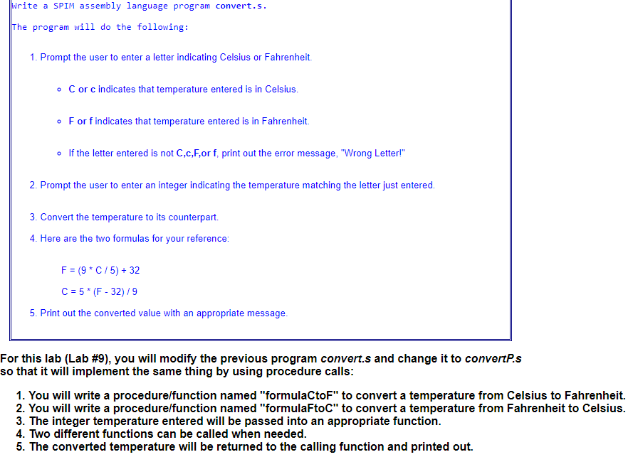 Solved Write A Spim Assembly Language Program Converts The 