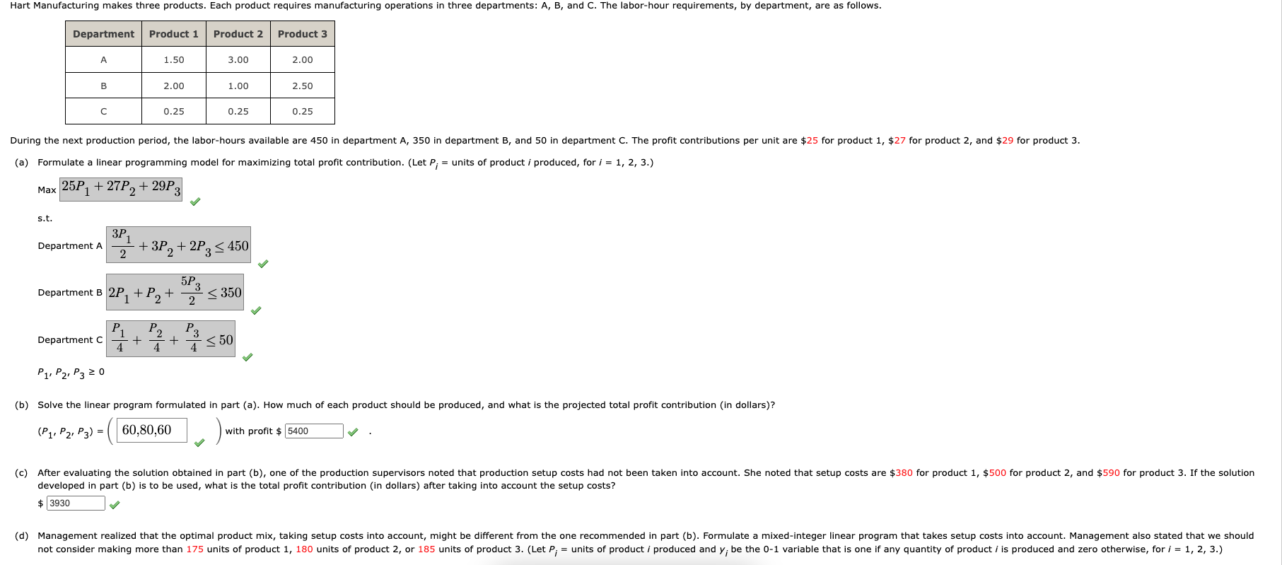 Solved A Formulate A Linear Programming Model For 7580