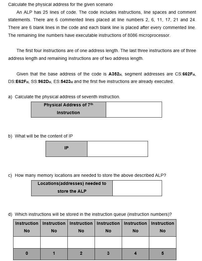 Calculate the physical address for the given scenario | Chegg.com