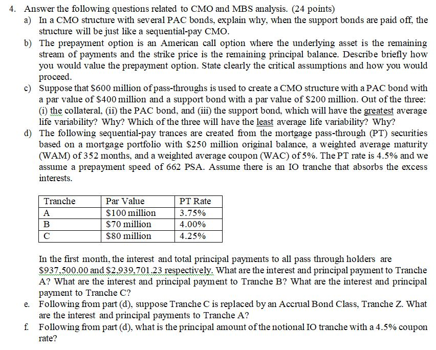 4. Answer the following questions related to CMO and | Chegg.com