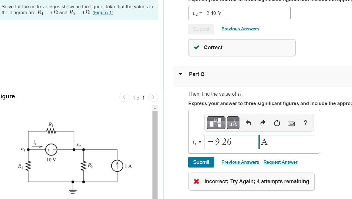 Solved Solve for the node voltages shown in the figure. Take | Chegg.com