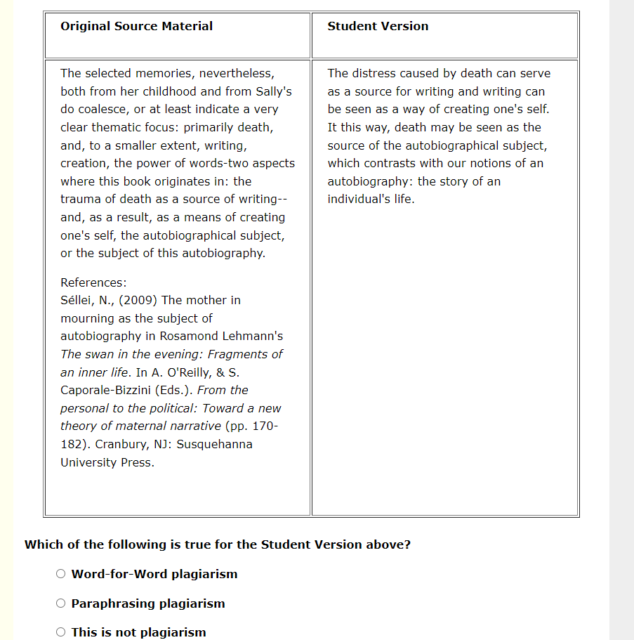 In the case below, the original source material is | Chegg.com
