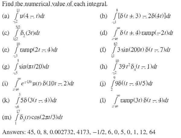 Solved Find the numerical_value_of_each integral. (a) | Chegg.com