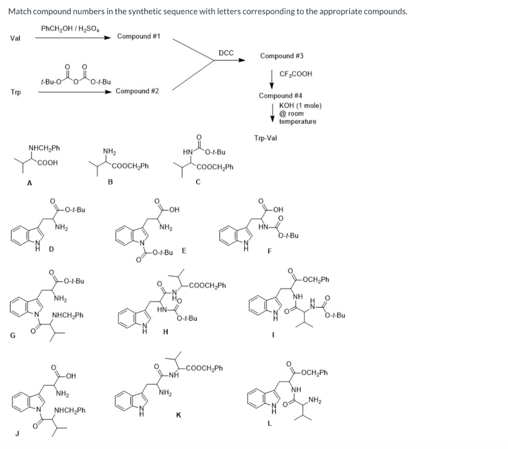 Solved Match compound numbers in the synthetic sequence with | Chegg.com