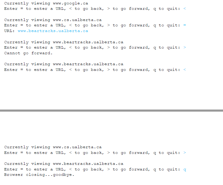 Solved You are tasked with creating a web browser simulator. | Chegg.com