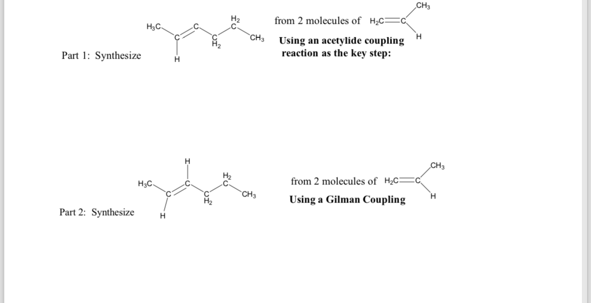 Solved from 2 ﻿molecules ofPart 1: SynthesizUsing an | Chegg.com