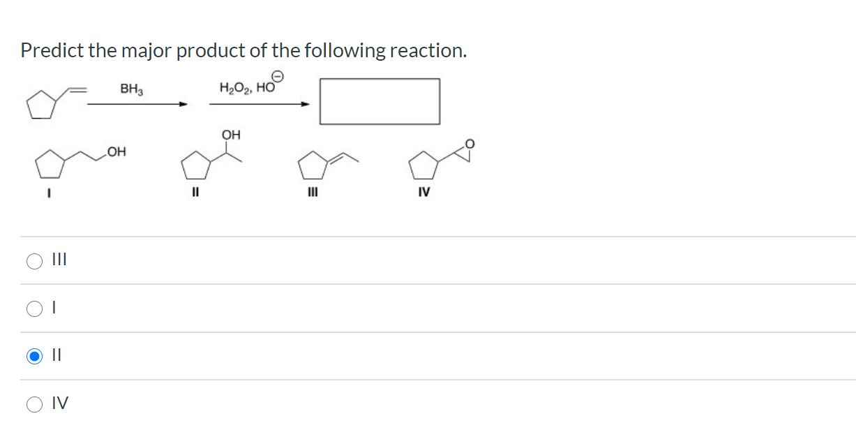 Solved Predict The Major Product Of The Following Reaction