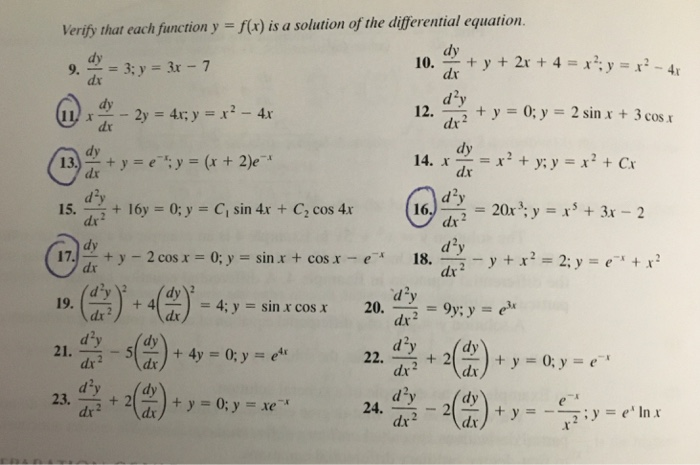 Solved Exercises 11.1 State the order and degree of each | Chegg.com