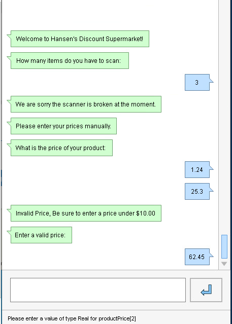 Solved \r\n\r\nOutput \"Please enter your prices manually.\" | Chegg.com