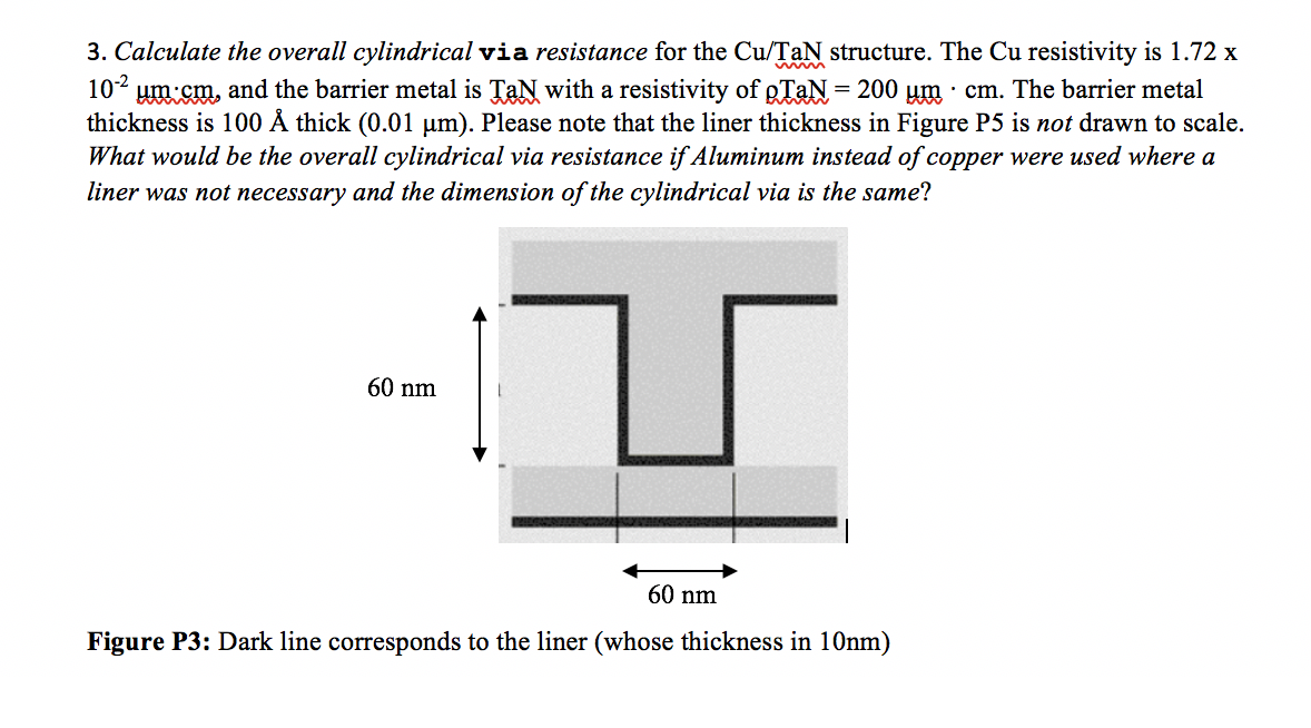 3. Calculate the overall cylindrical via resistance | Chegg.com