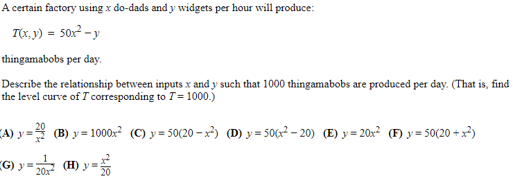Solved A certain factory using x do-dads and y widgets per | Chegg.com