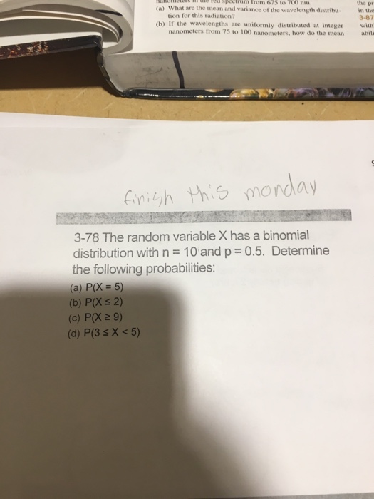 Solved The Random Variable X Has A Binomial Distribution