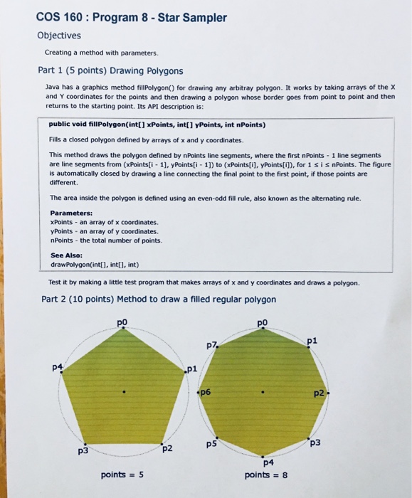 Cos 160: Program 8- Star Sampler Objectives Creating | Chegg.com