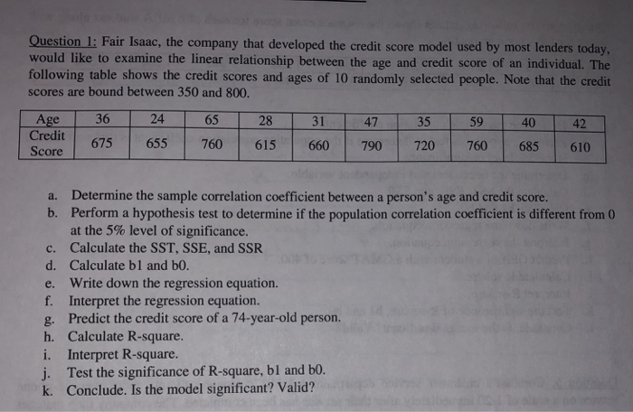 Solved Question 1: Fair Isaac, the company that developed | Chegg.com
