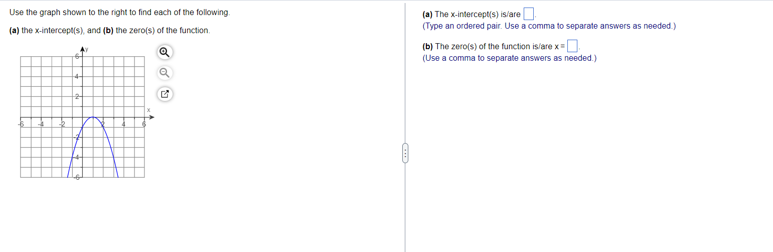Solved (a) The x-intercept(s) is/are (Type an ordered pair. | Chegg.com
