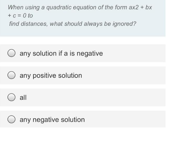 Solved When using a quadratic equation of the form ax2 + bx | Chegg.com