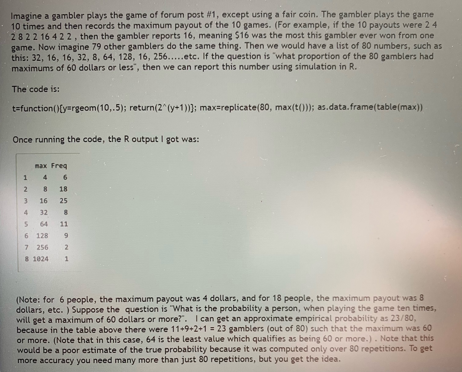 (Note: for 6 people, the maximum payout was 4 | Chegg.com