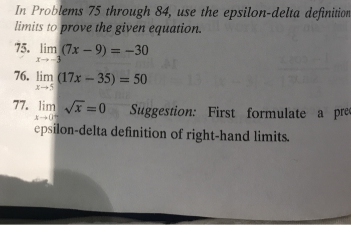 Solved In Problems 75 through 84, use the epsilon-delta | Chegg.com