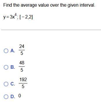 Solved Find the average value over the given interval. \[ | Chegg.com