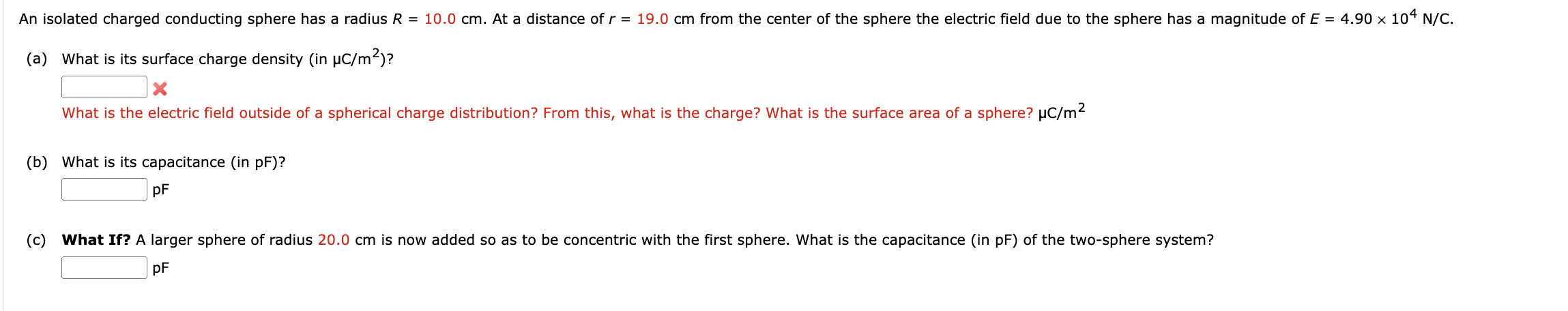 Solved An isolated charged conducting sphere has a radius | Chegg.com
