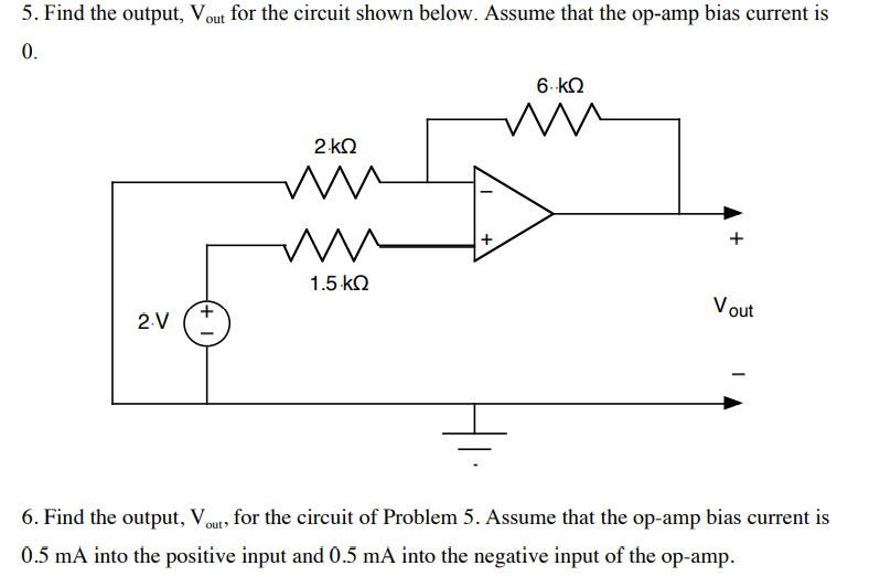 Solved 5. Find the output, Vout for the circuit shown | Chegg.com