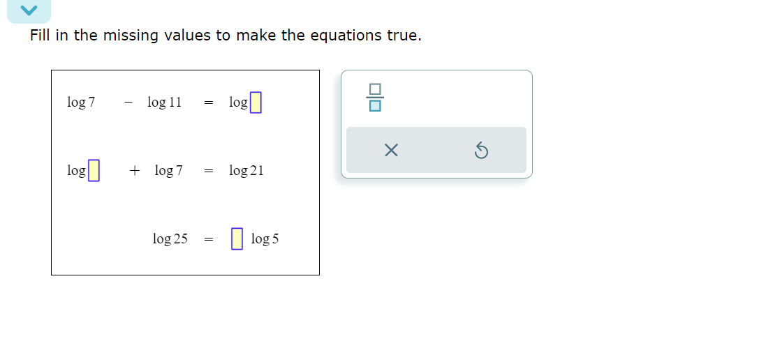 Solved Fill in the missing values to make the equations | Chegg.com