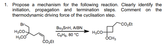 Solved Propose a mechanism for the following reaction. | Chegg.com