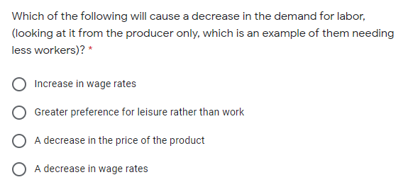 Solved Which of the following will cause a decrease in the | Chegg.com