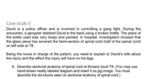 Solved Case study 5 David is a police officer and is | Chegg.com
