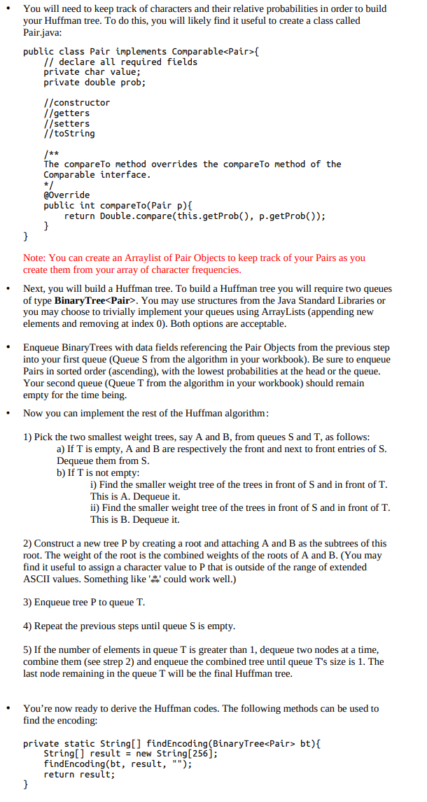 Finish the following Java Exercise, the required | Chegg.com