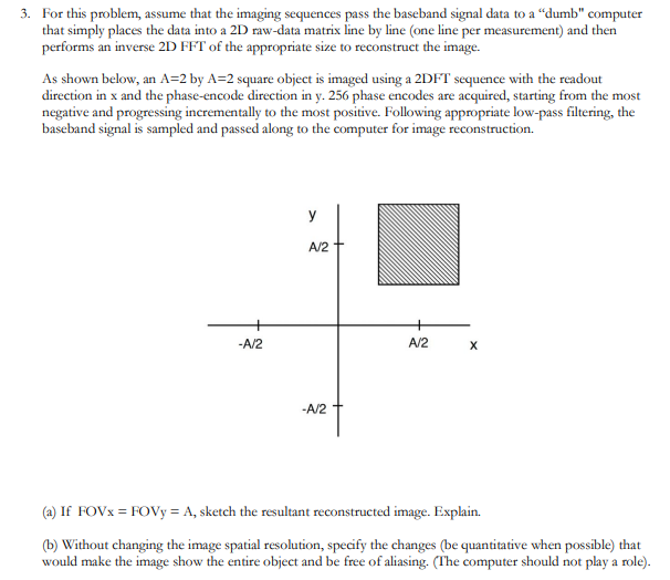 Solved For this problem, assume that the imaging sequences | Chegg.com