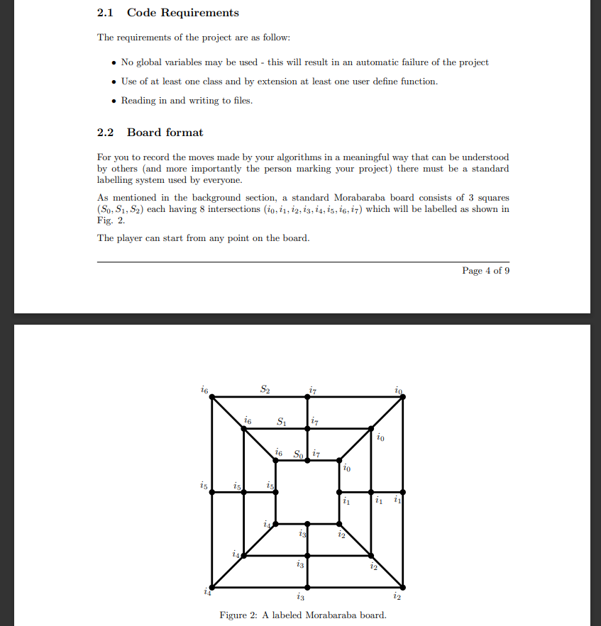 Part 1: Background Morabaraba is a two-player | Chegg.com