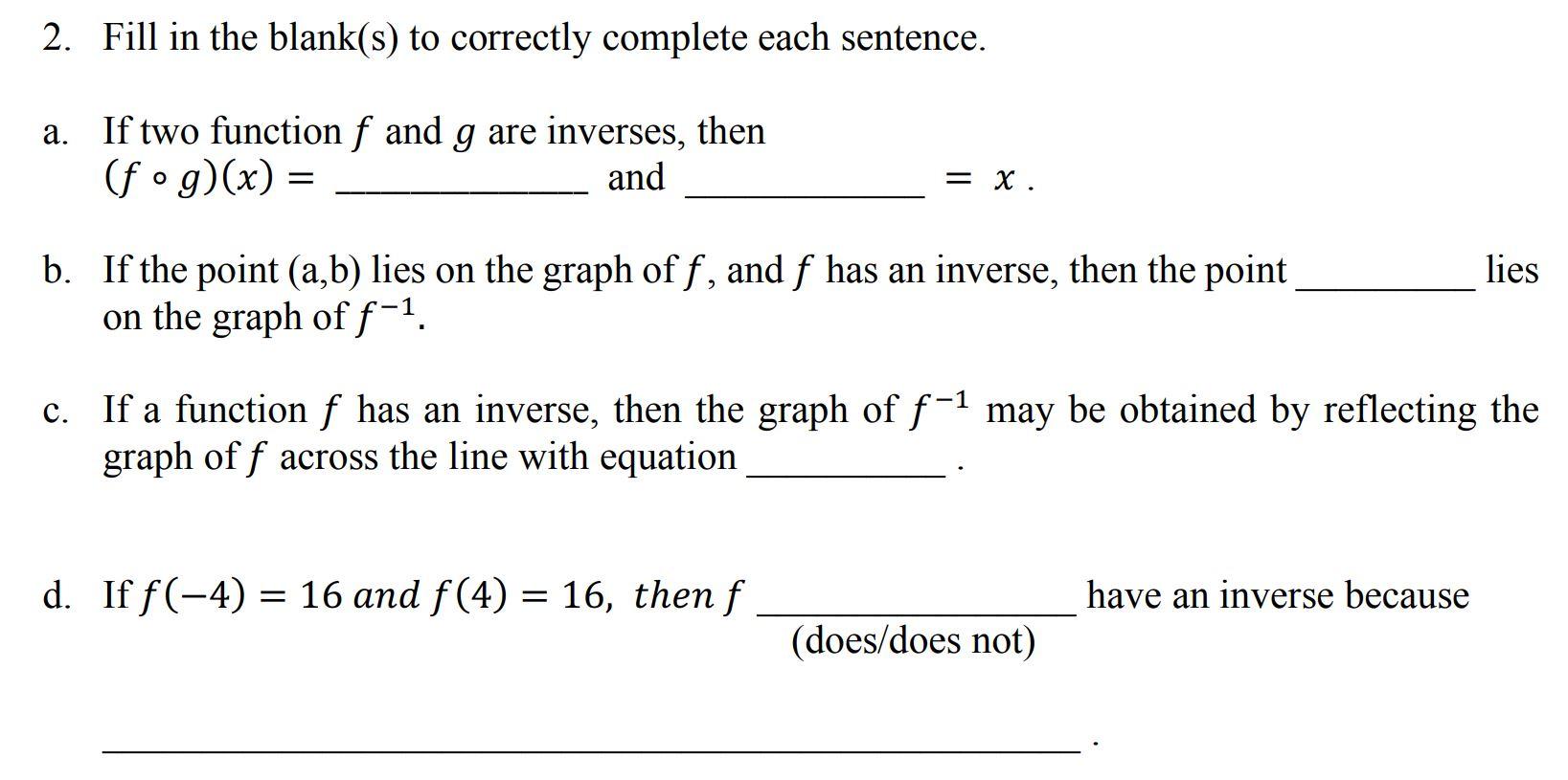 Solved 2. Fill in the blank(s) to correctly complete each | Chegg.com