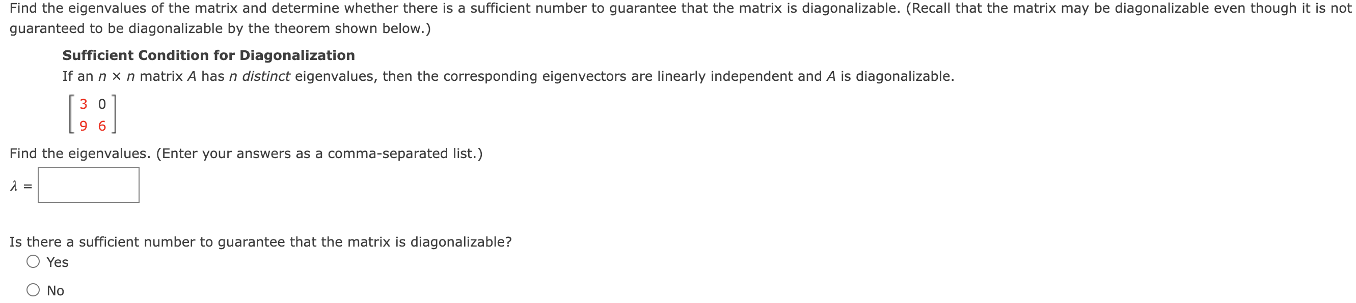 Solved guaranteed to be diagonalizable by the theorem shown | Chegg.com
