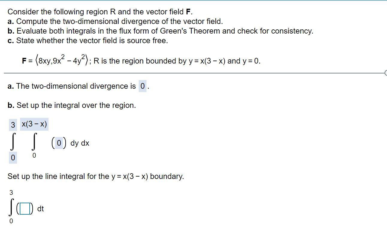 Solved Consider the following region R and the vector field | Chegg.com