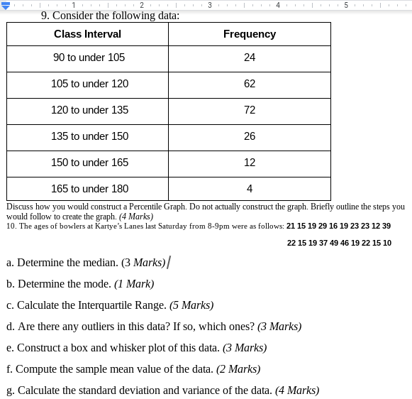 Discuss how you would construct a Percentile Graph. | Chegg.com