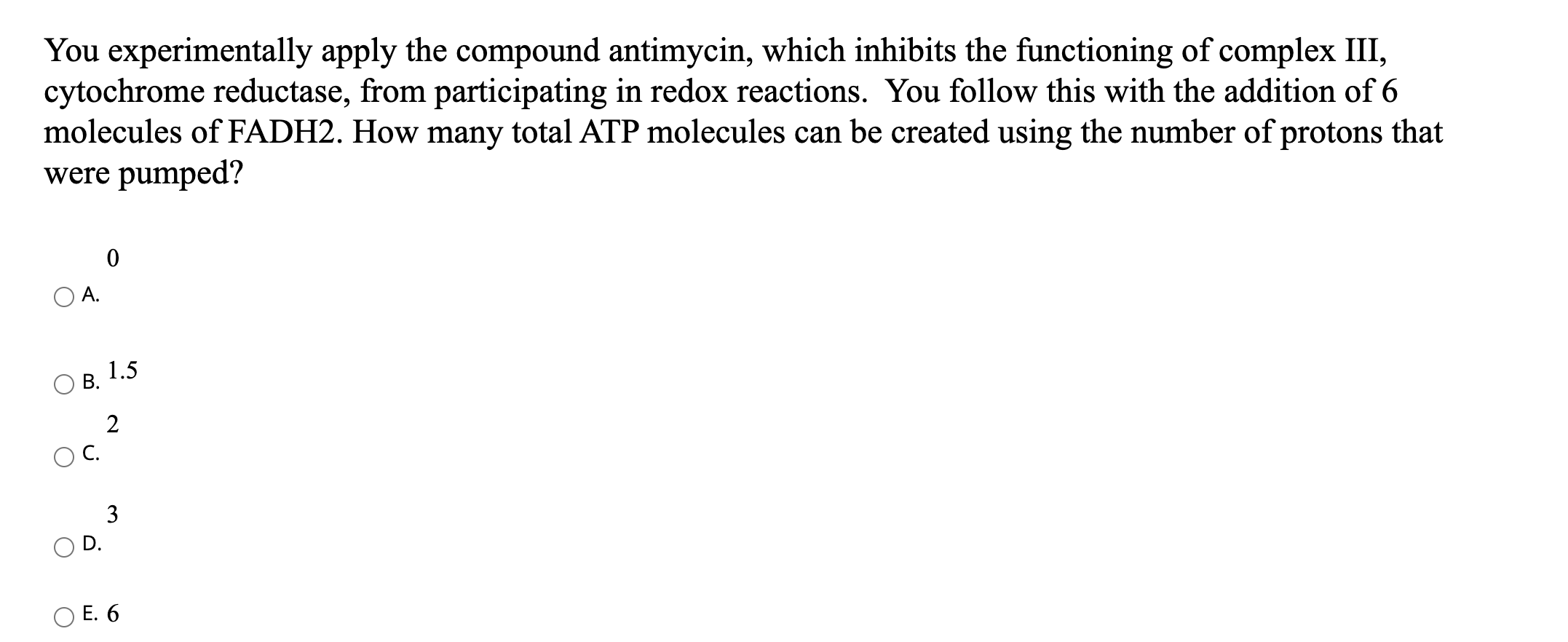 Solved You experimentally apply the compound antimycin, | Chegg.com