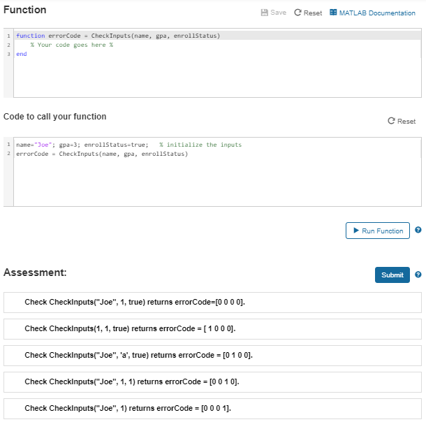 Solved Test Inputs Please Use Matlab Challenge Activity