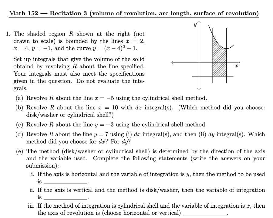 Solved The shaded region R ﻿shown at the right (notdrawn to | Chegg.com