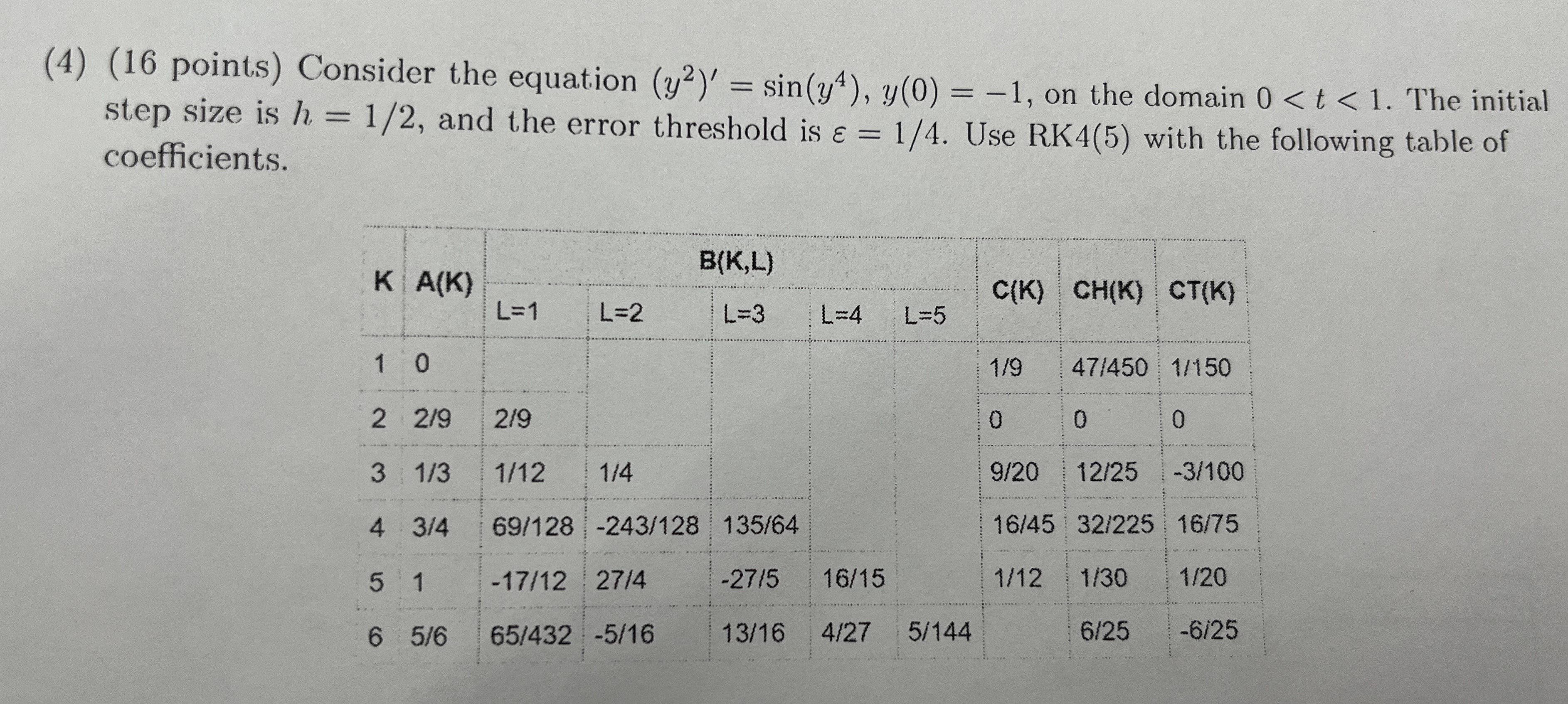 Solved (4) (16 ﻿points) ﻿Consider the equation | Chegg.com