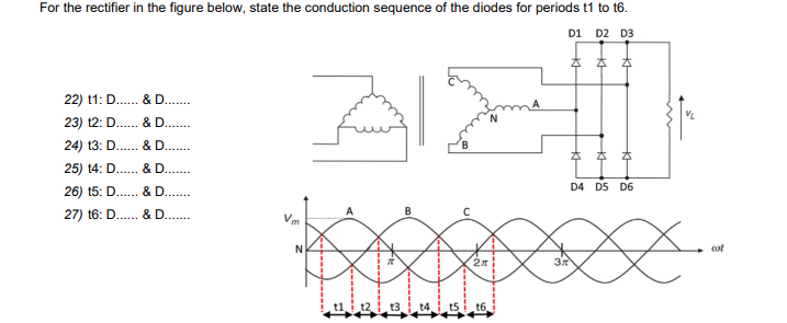 Solved For the rectifier in the figure below, state the | Chegg.com