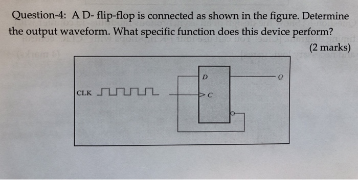 Solved Question-4: A D-flip-flop is connected as shown in | Chegg.com