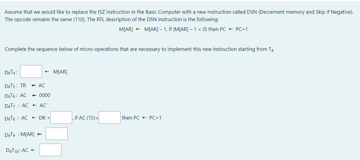Solved Assume that we would like to replace the ISZ | Chegg.com