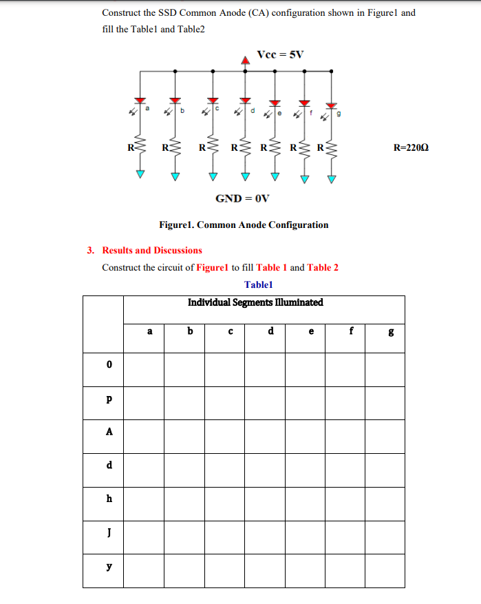 Solved Construct the SSD Common Anode (CA) configuration | Chegg.com