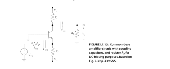 Solved FIGURE L7.13: Common-base amplifier circuit, with | Chegg.com