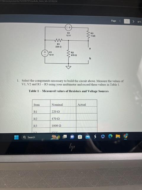 Solved 1. Select the components necessary to build the | Chegg.com