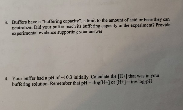 Solved 3. Buffers have a "buffering capacity", a limit to | Chegg.com